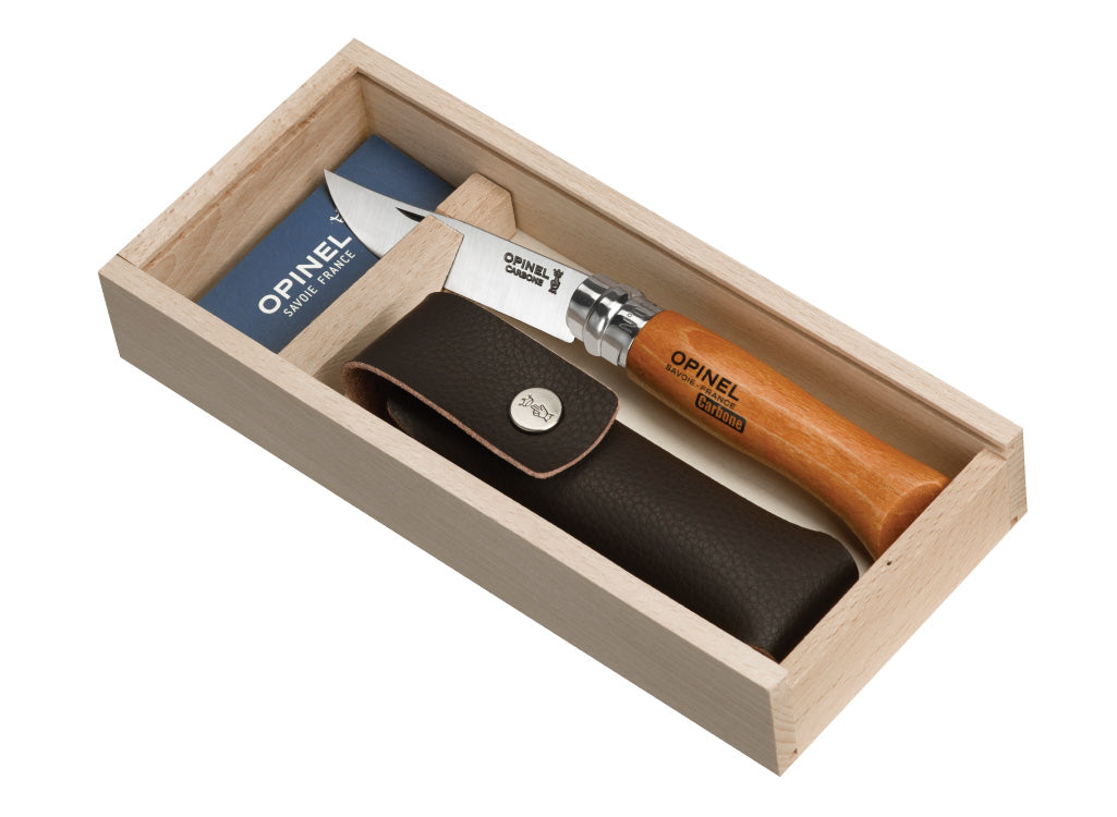 Opinel No.8 Classic Originals Carbon Steel Knife with Sheath Gift Set ...