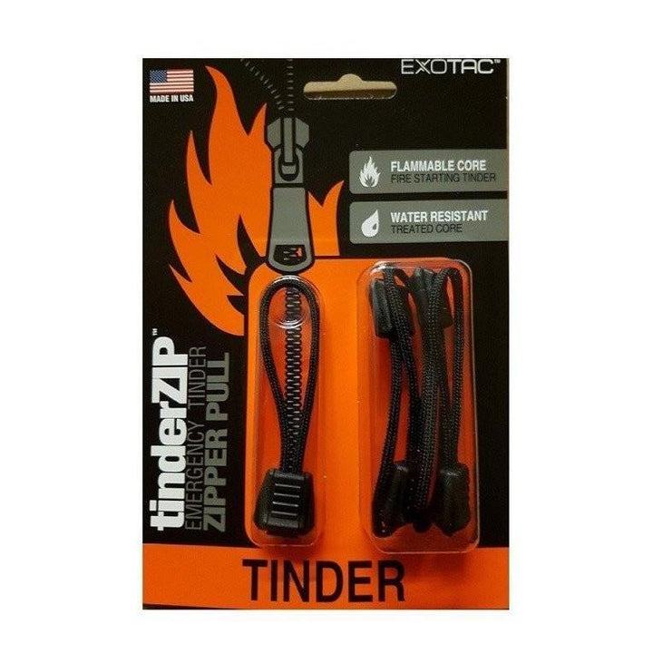 Exotac TinderZip Black Bushcraft Fire Lighting Tinder On Your Zipper ...
